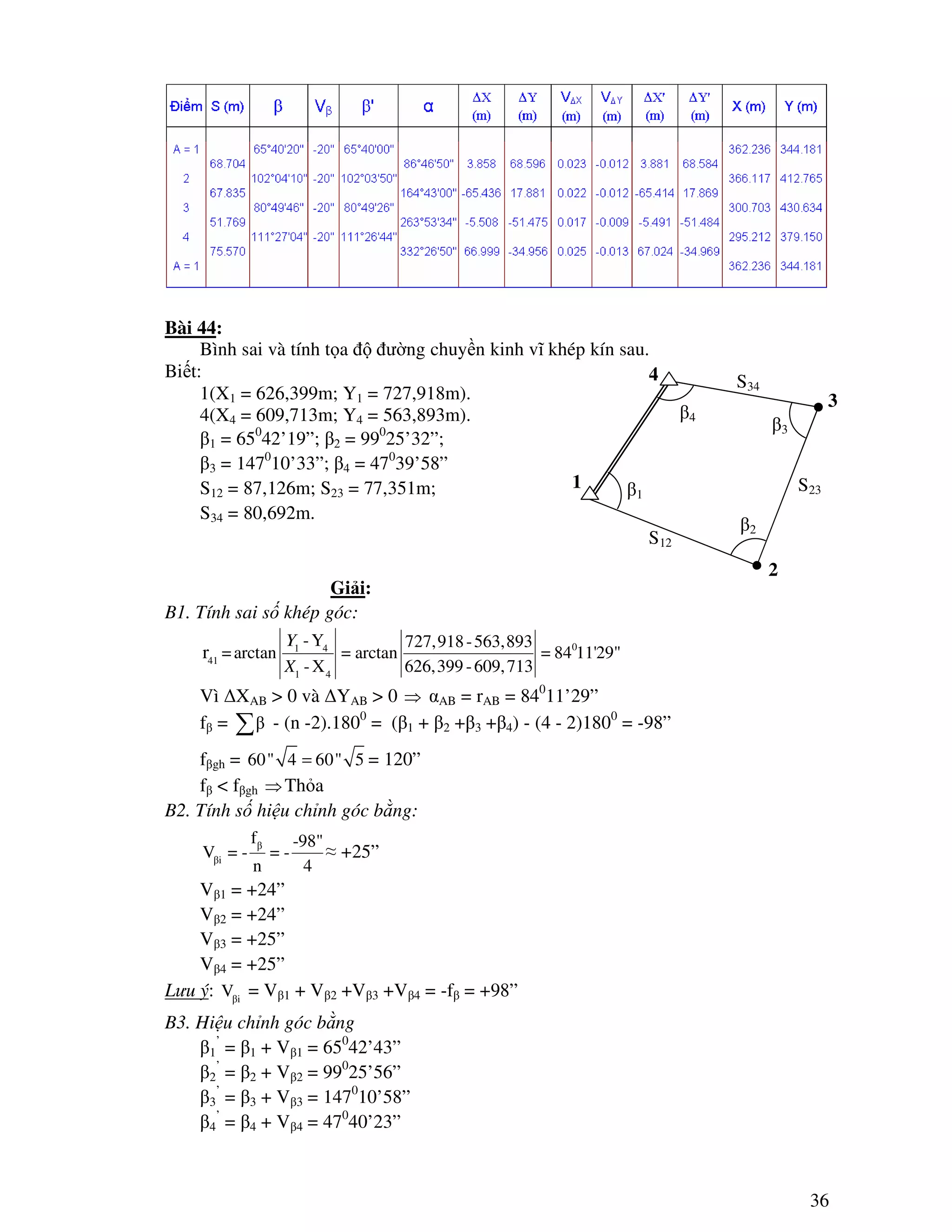 Bài Tập Trắc Địa | PDF