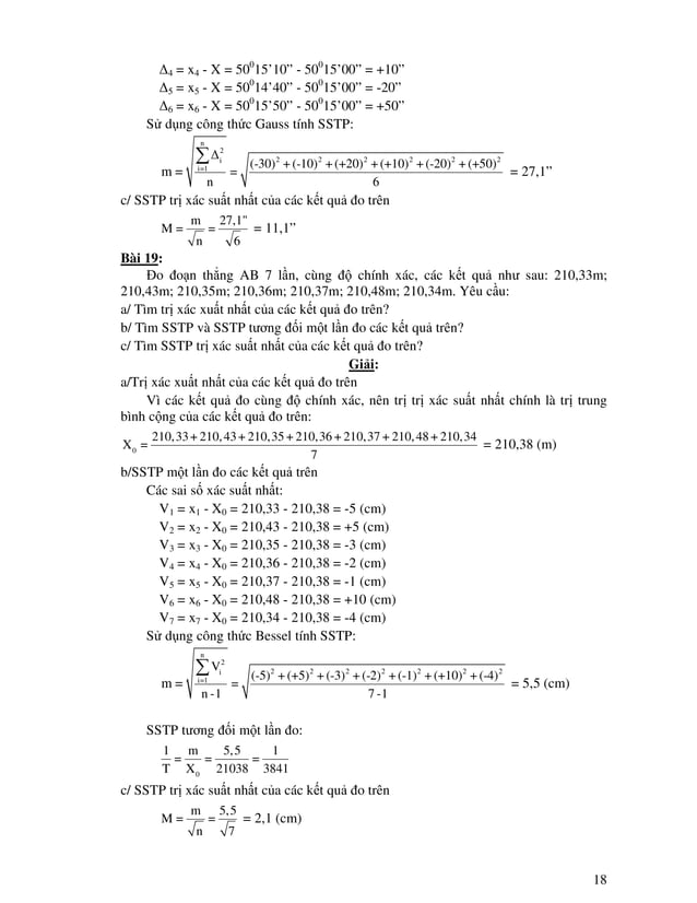 Bài Tập Trắc Địa | PDF