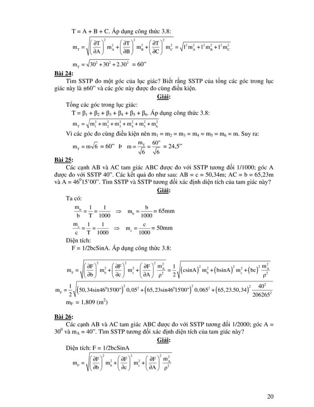 Bài Tập Trắc Địa | PDF
