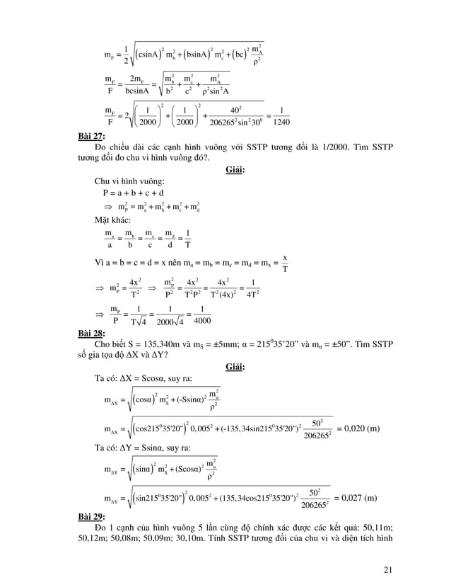 Bài Tập Trắc Địa | PDF