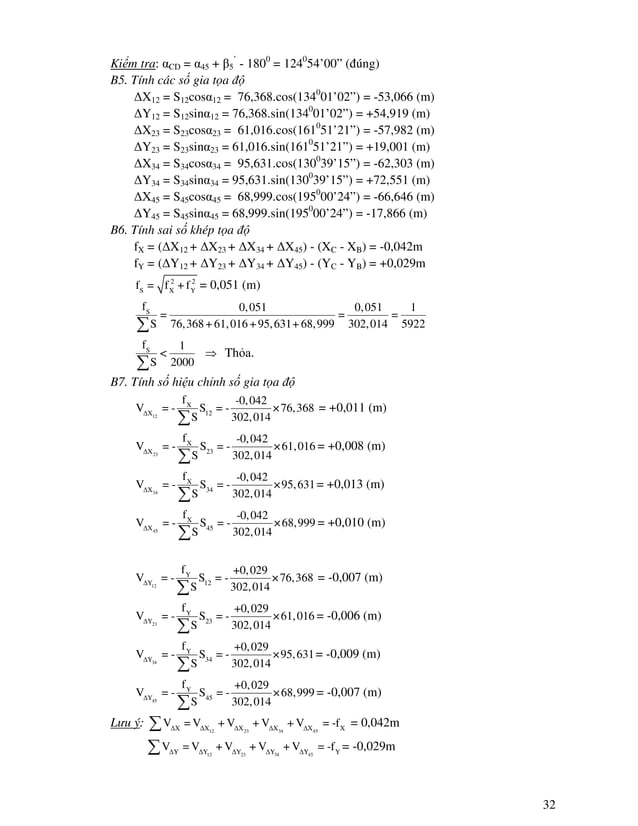Bài Tập Trắc Địa | PDF