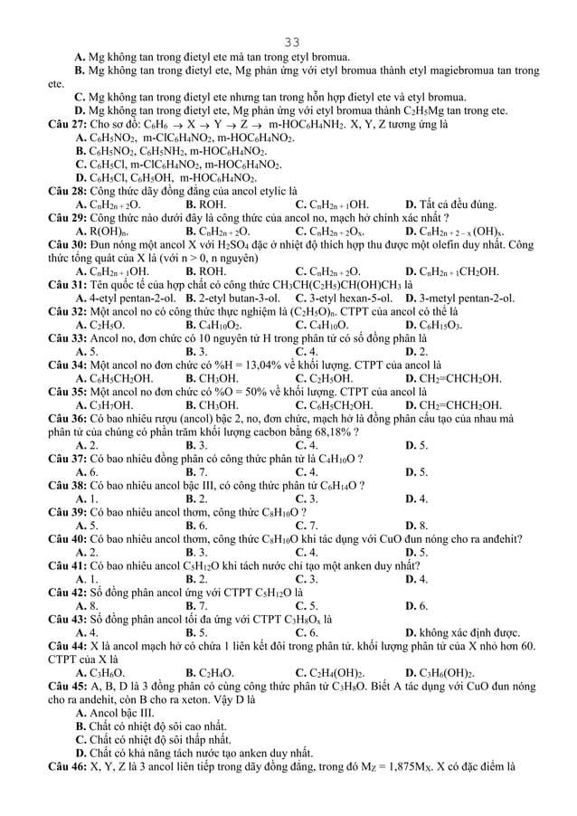 Bai tap trac nghiem Hoa Huu co - PHAN 2.doc