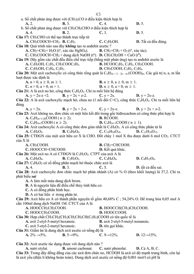 Bai tap trac nghiem Hoa Huu co - PHAN 2.doc