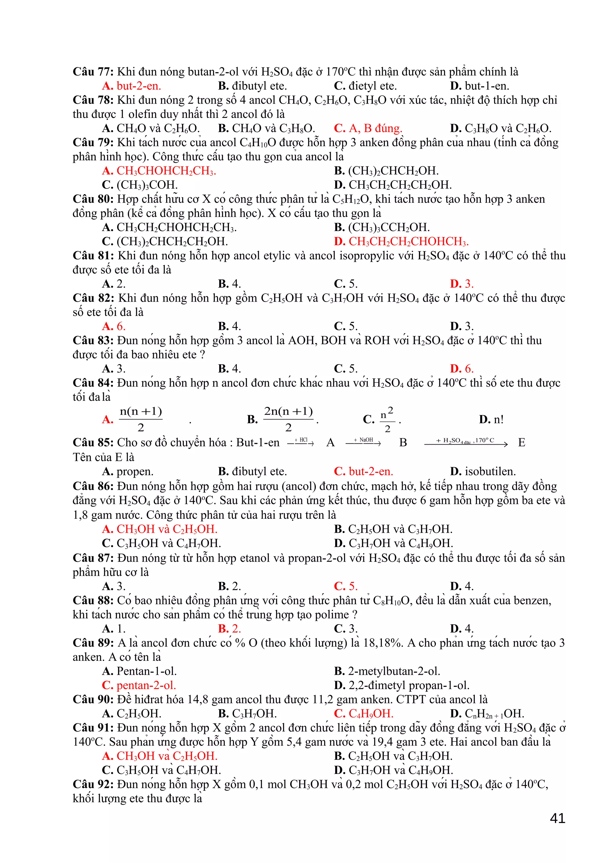 Bai tap trac nghiem hoa huu co 11 | DOC