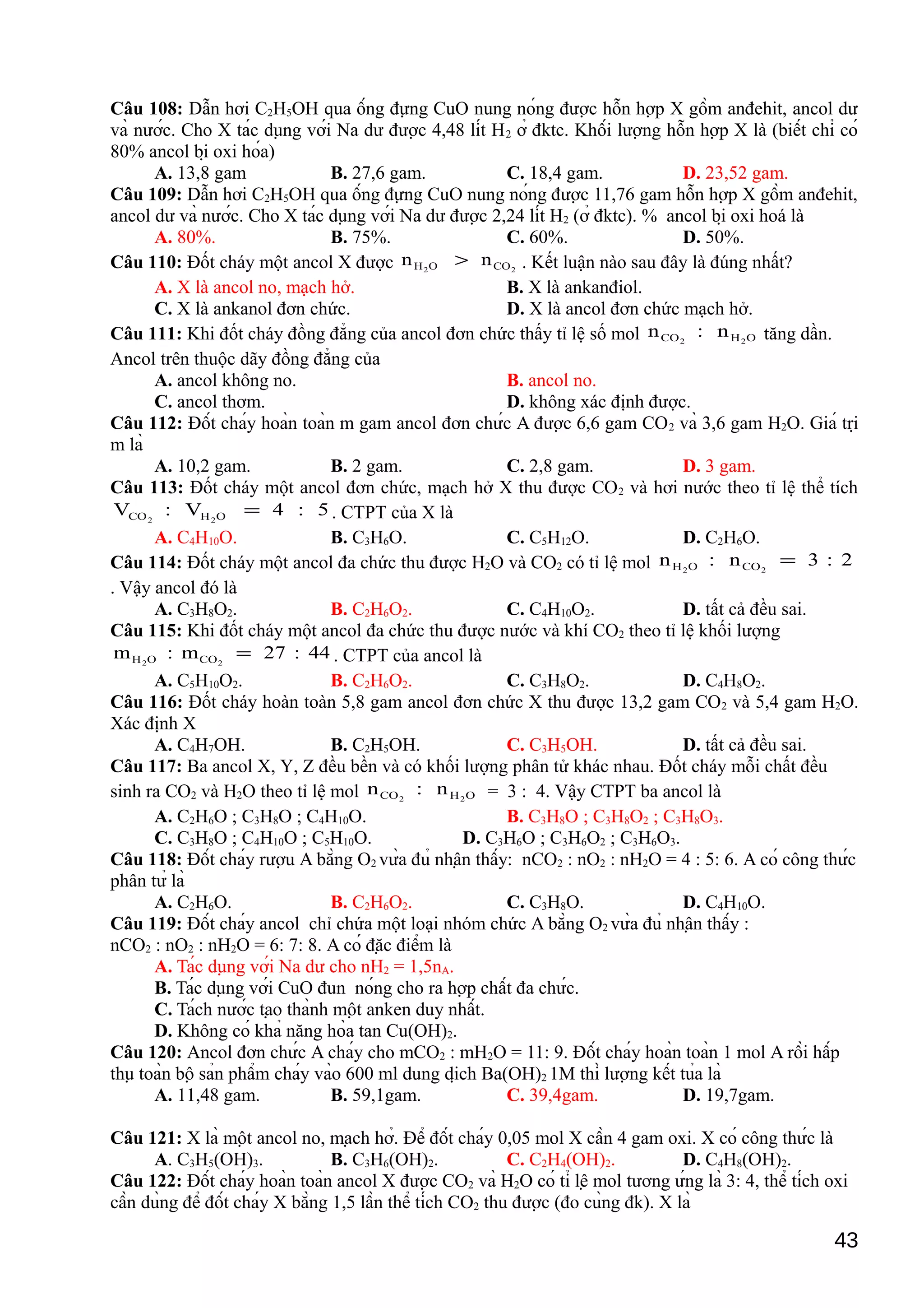 Bai tap trac nghiem hoa huu co 11 | DOC