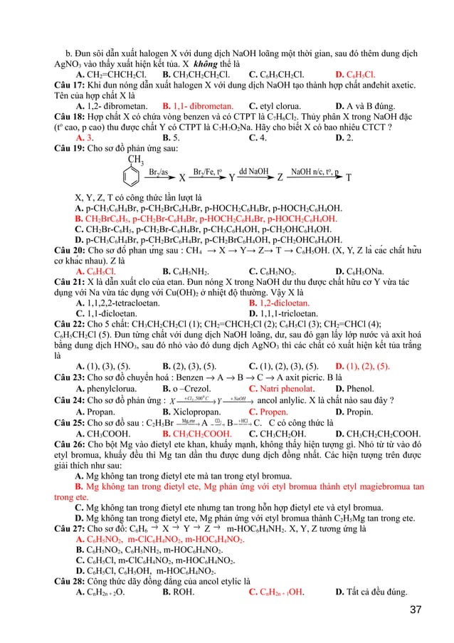 Bai tap trac nghiem hoa huu co 11 | DOC