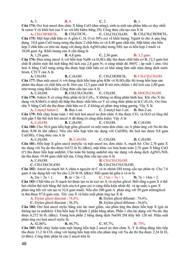 Bai tap trac nghiem hoa huu co 11 | DOC