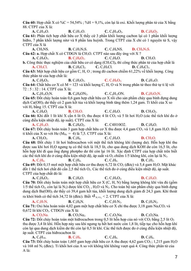 Bai tap trac nghiem hoa huu co 11 | DOC