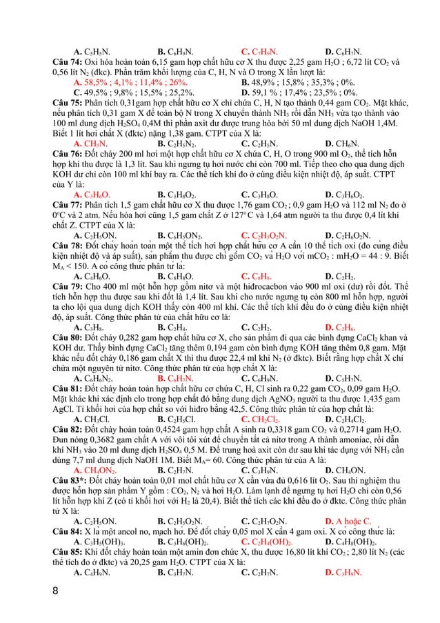 Bai tap trac nghiem hoa huu co 11 | DOC