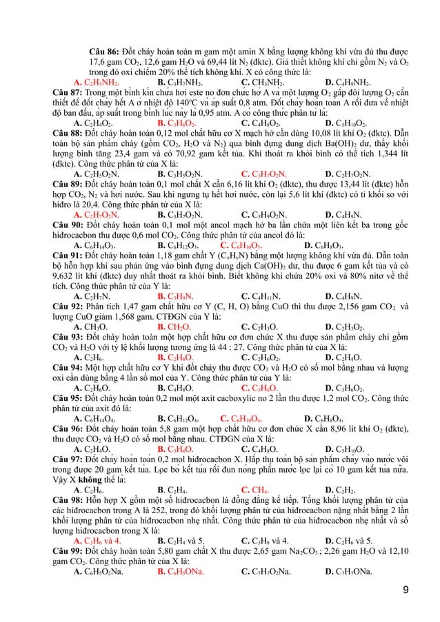 Bai tap trac nghiem hoa huu co 11 | DOC