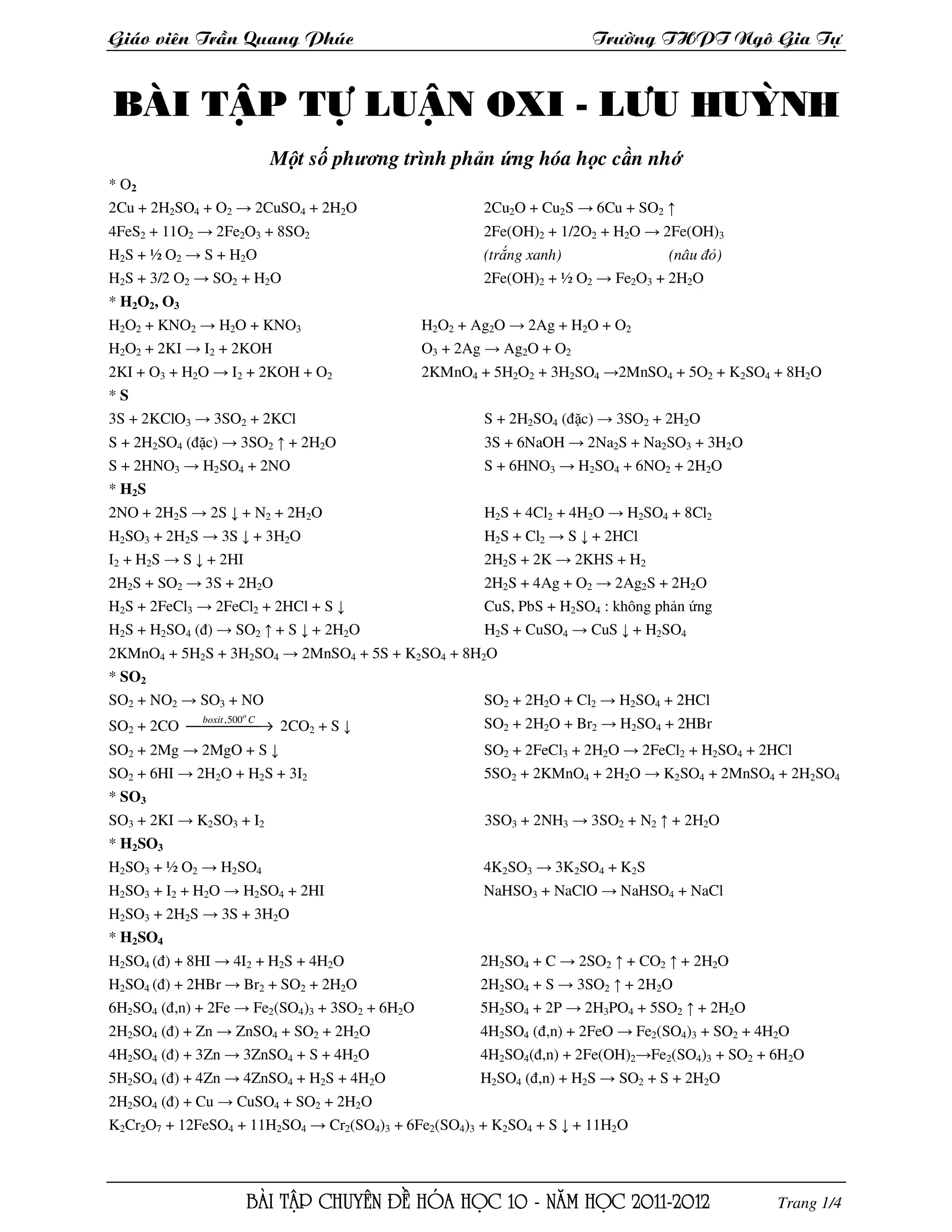 Bai tap tu luan oxi luu huynh | PDF