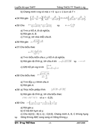 Bai tap ve can thuc bac hai | DOC