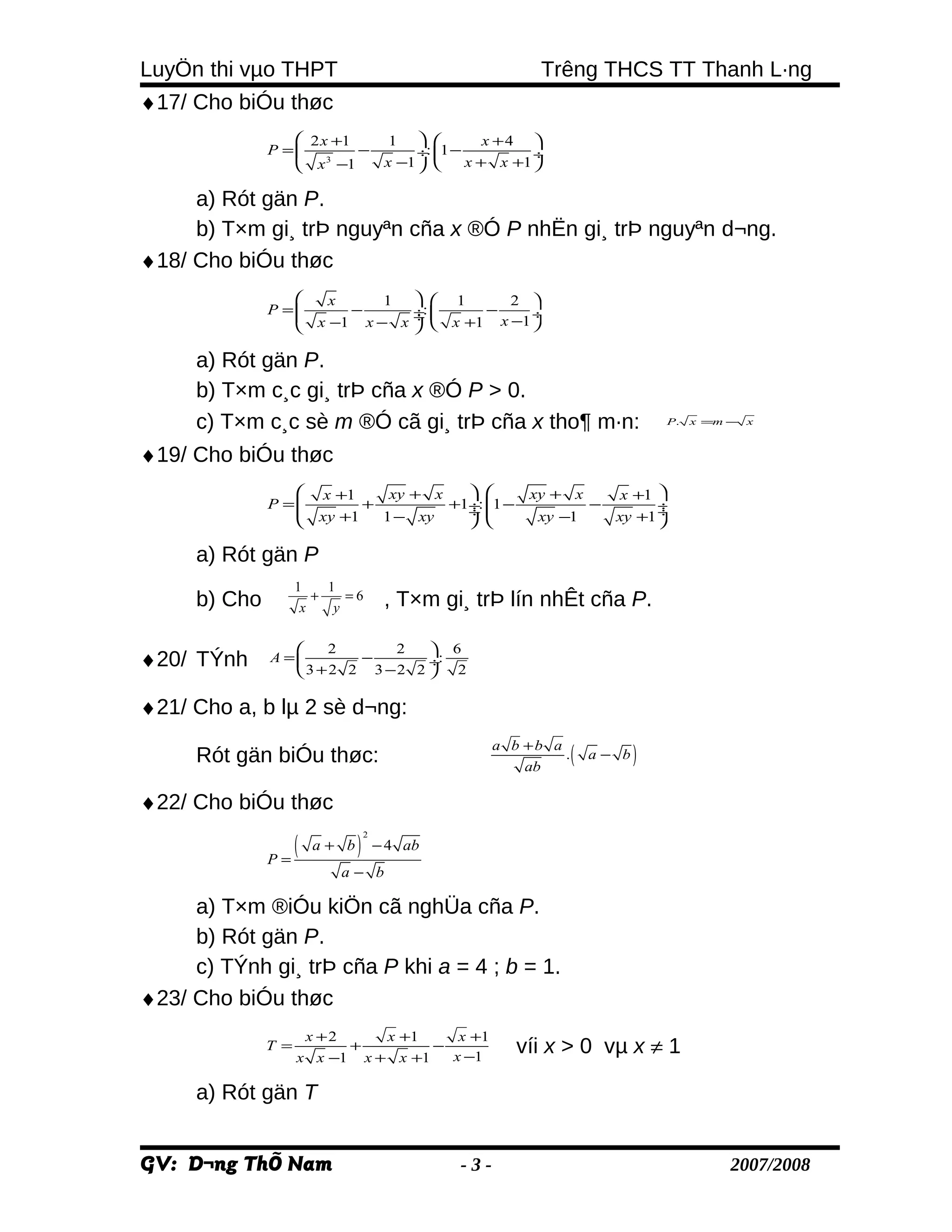 Bai tap ve can thuc bac hai | PDF