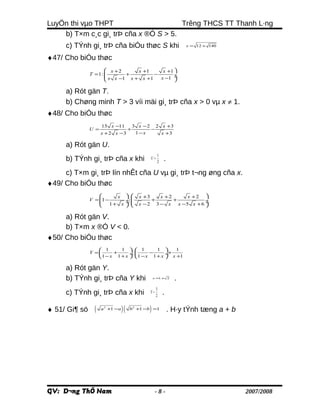 Bai tap ve can thuc bac hai | PDF