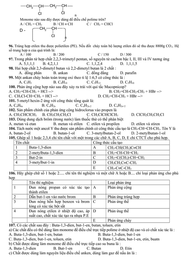 Bai tap ve hidrocacbon cuc hay | PDF