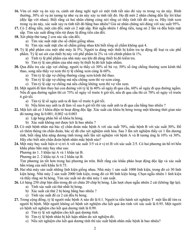 Bai tap xac suat thong ke | PDF