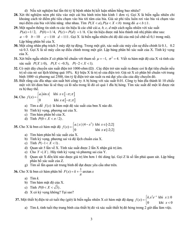 Bai tap xac suat thong ke | PDF