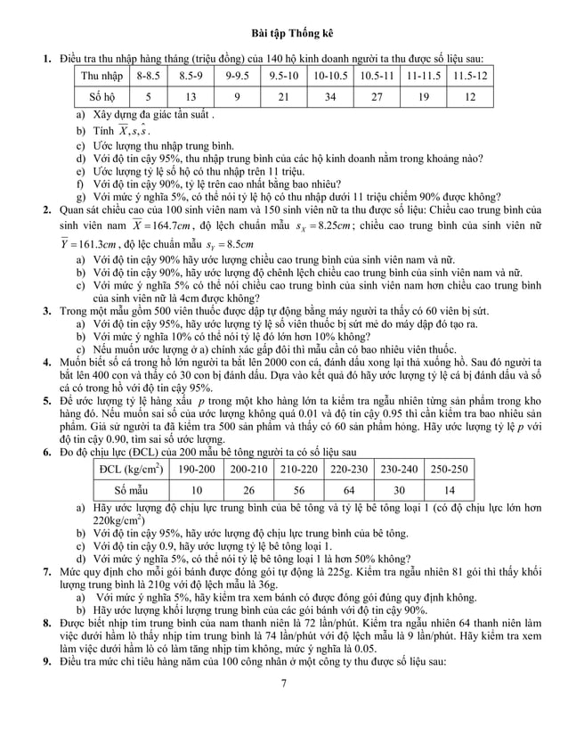 Bai tap xac suat thong ke | PDF
