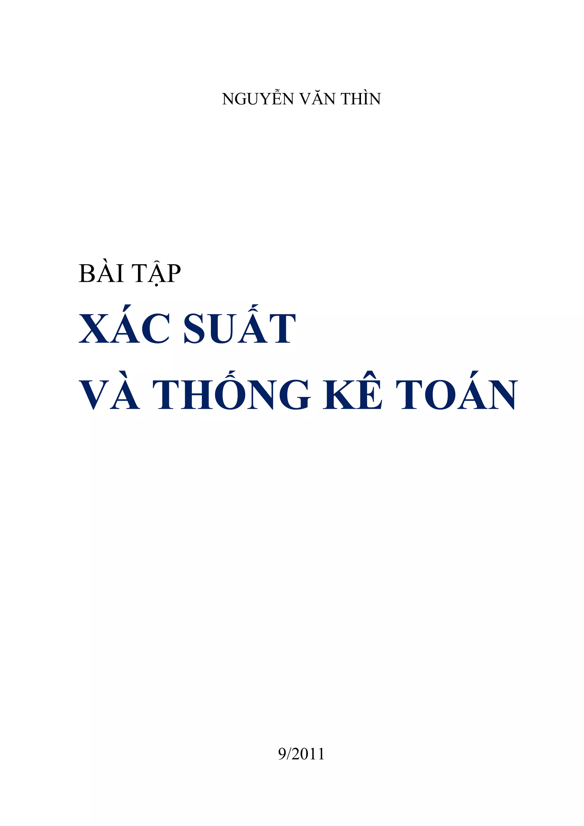 Bai tap xac suat thong ke | PDF