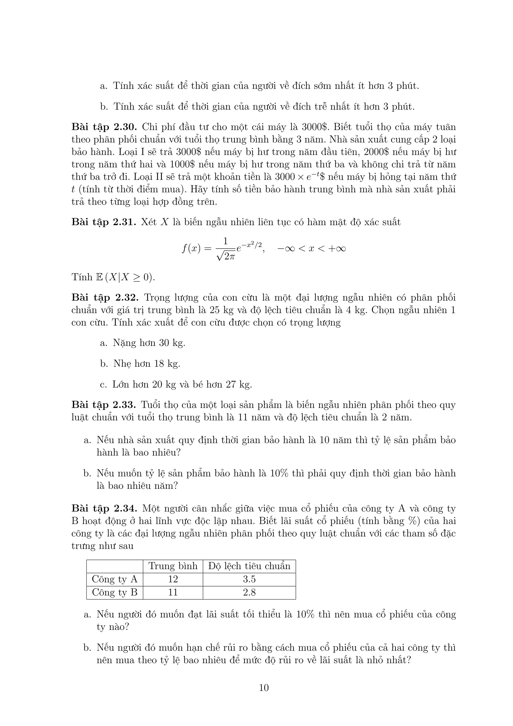 Bai tap xstk b (cap nhat chuong 6 7) | PDF