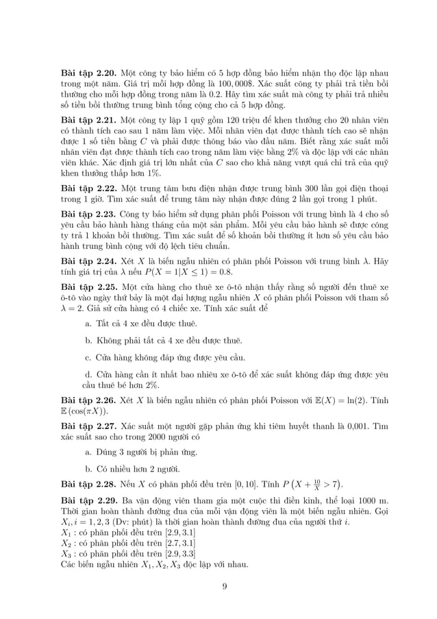 Bai tap xstk b (cap nhat chuong 6 7) | PDF