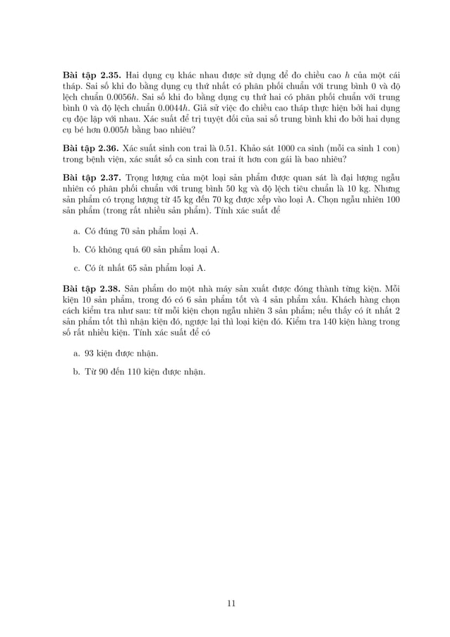 Bai tap xstk b (cap nhat chuong 6 7) | PDF