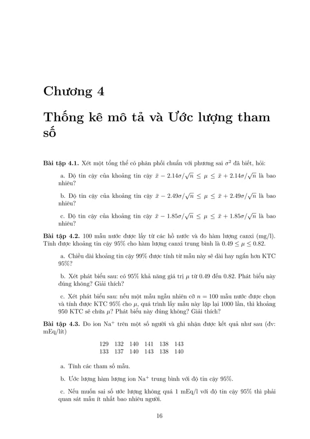 Bai tap xstk b (cap nhat chuong 6 7) | PDF