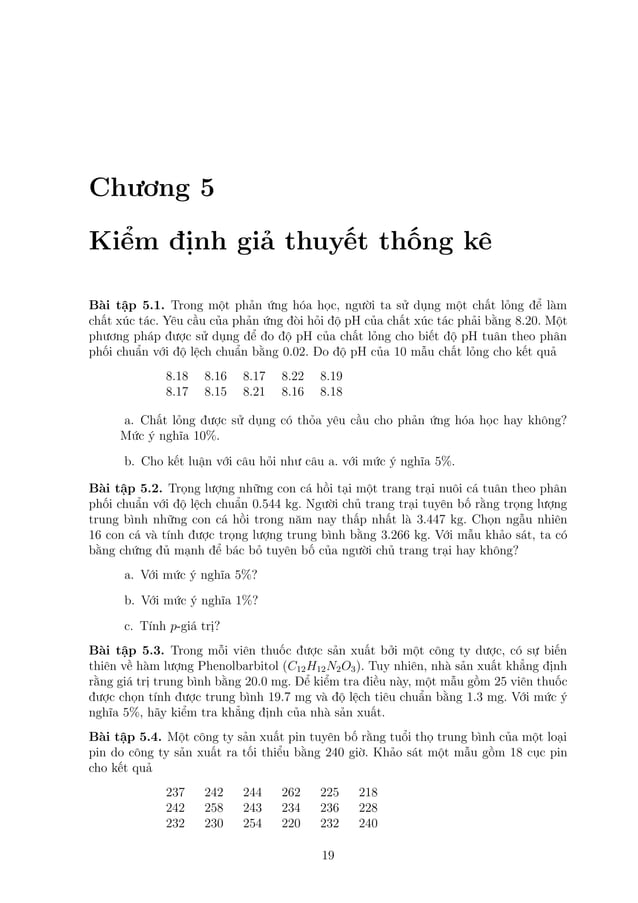 Bai tap xstk b (cap nhat chuong 6 7) | PDF