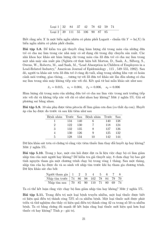 Bai tap xstk b (cap nhat chuong 6 7) | PDF