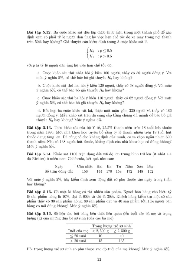 Bai tap xstk b (cap nhat chuong 6 7) | PDF