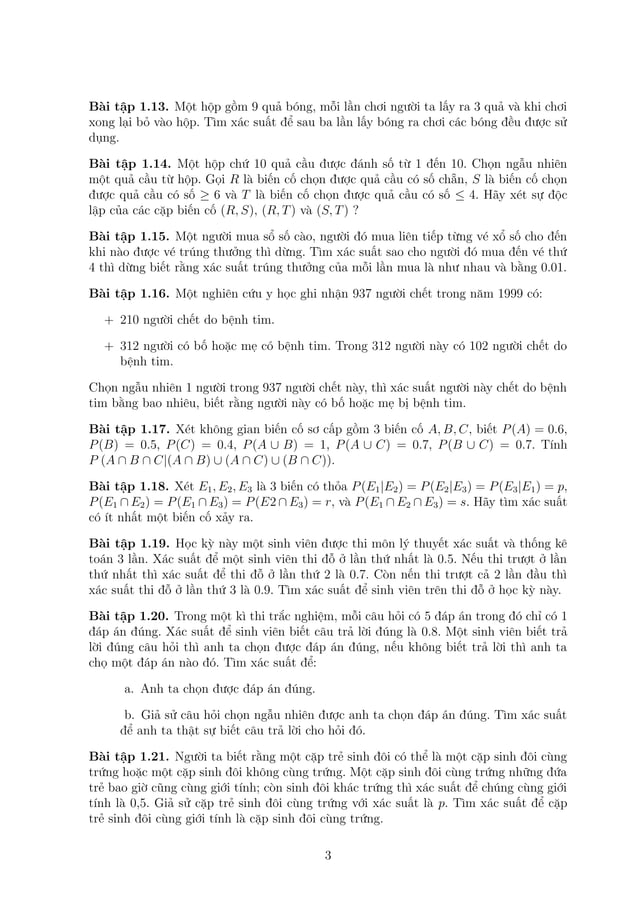 Bai tap xstk b (cap nhat chuong 6 7) | PDF