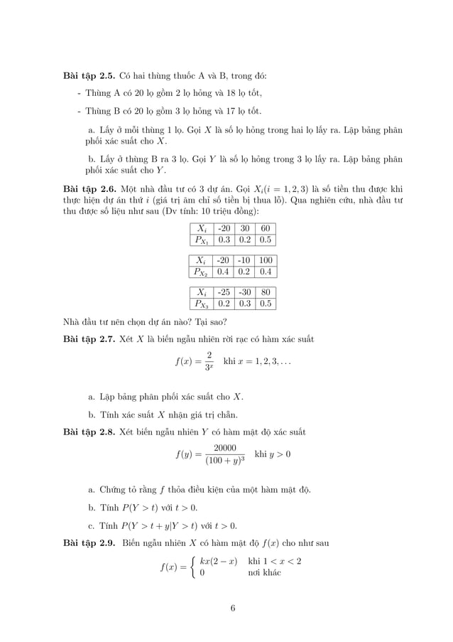 Bai tap xstk b (cap nhat chuong 6 7) | PDF