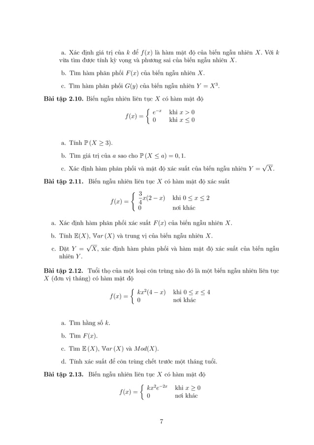 Bai tap xstk b (cap nhat chuong 6 7) | PDF