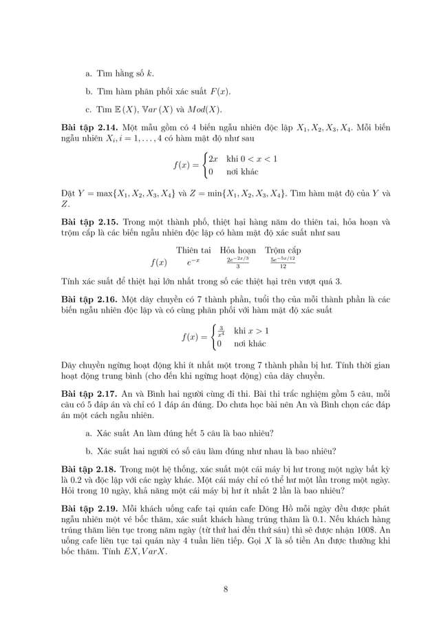 Bai tap xstk b (cap nhat chuong 6 7) | PDF