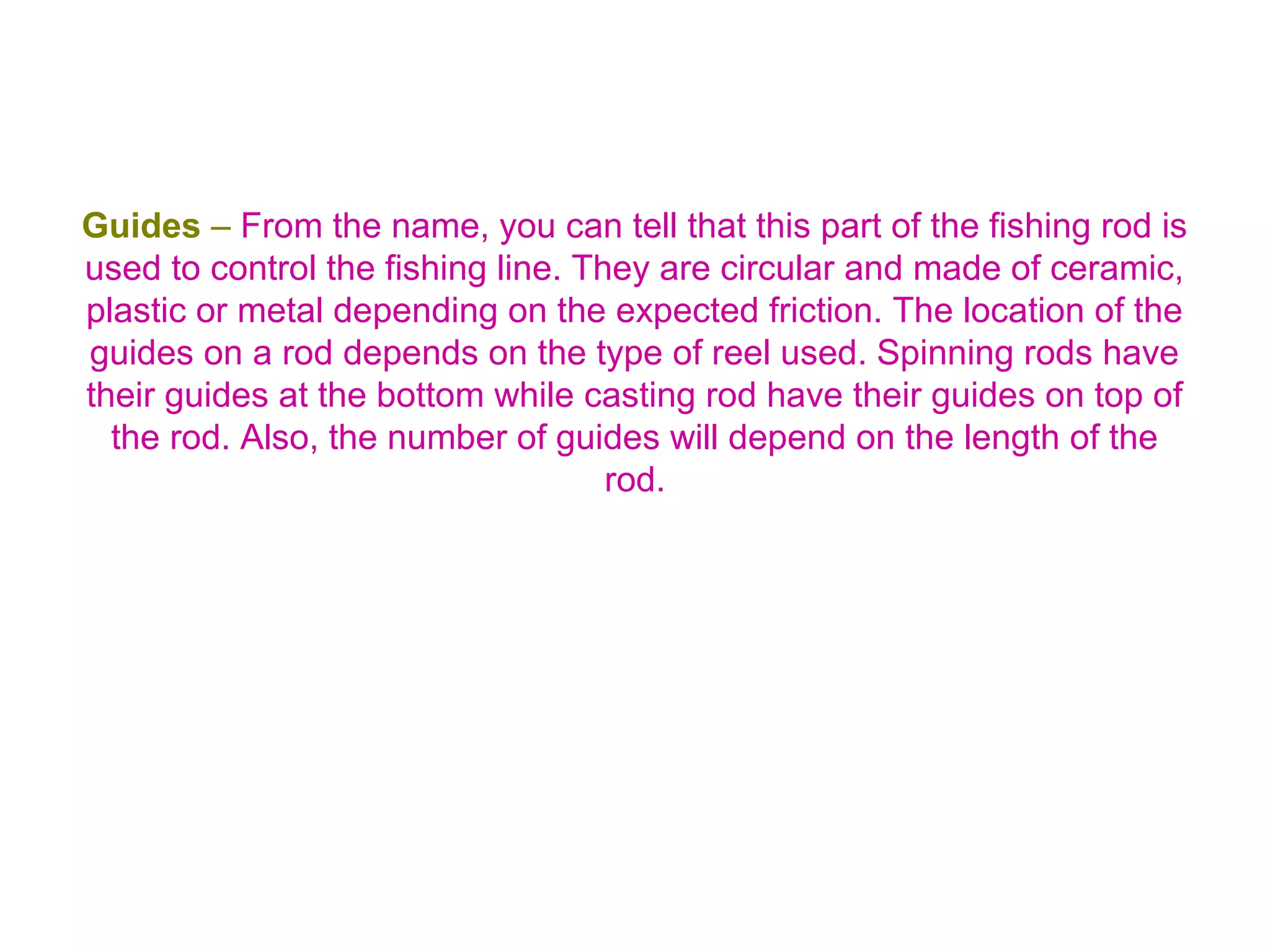 Parts of a Fishing Rod | PPT