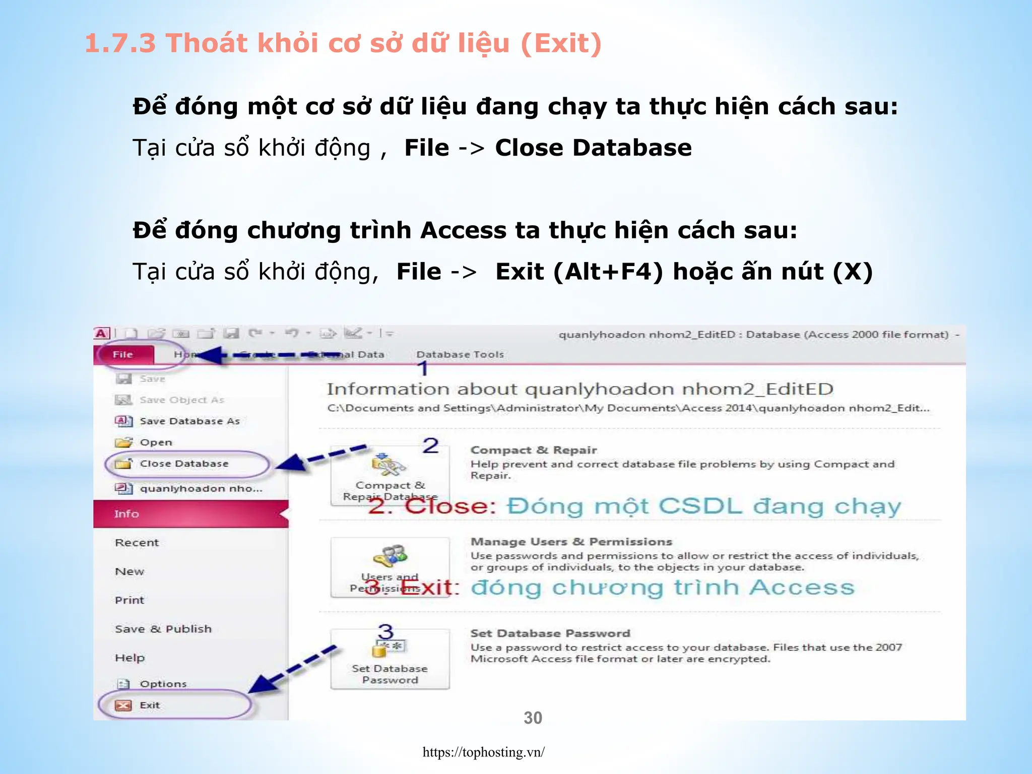 Bài giảng Tin học 3 - Microsoft access 2010 | PDF