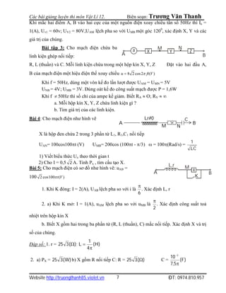 Bài toán hộp kín điện xoay chiều | PDF