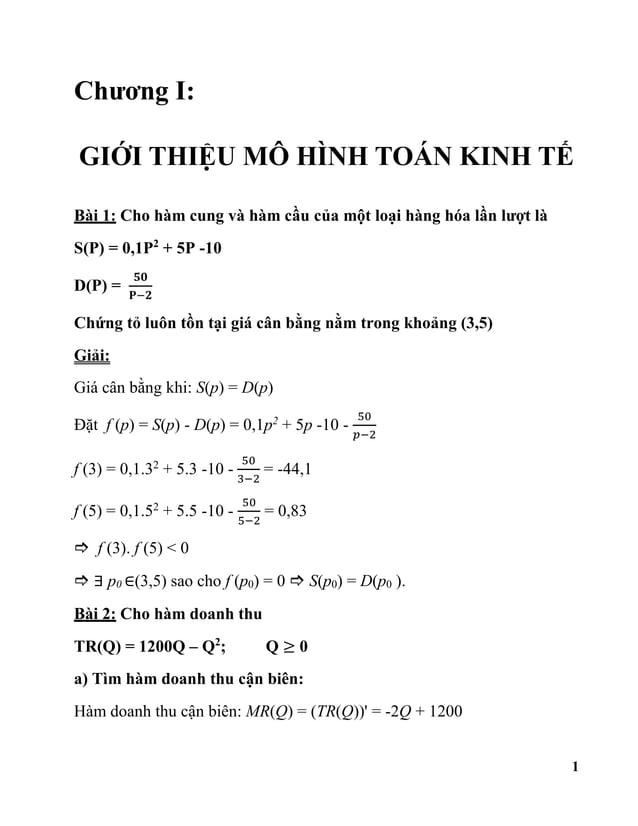 Bai tp dap_an_mo_hinh_toan_kinh_t | PDF