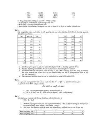 Bài tập kinh tế lượng dùng eviews | PDF