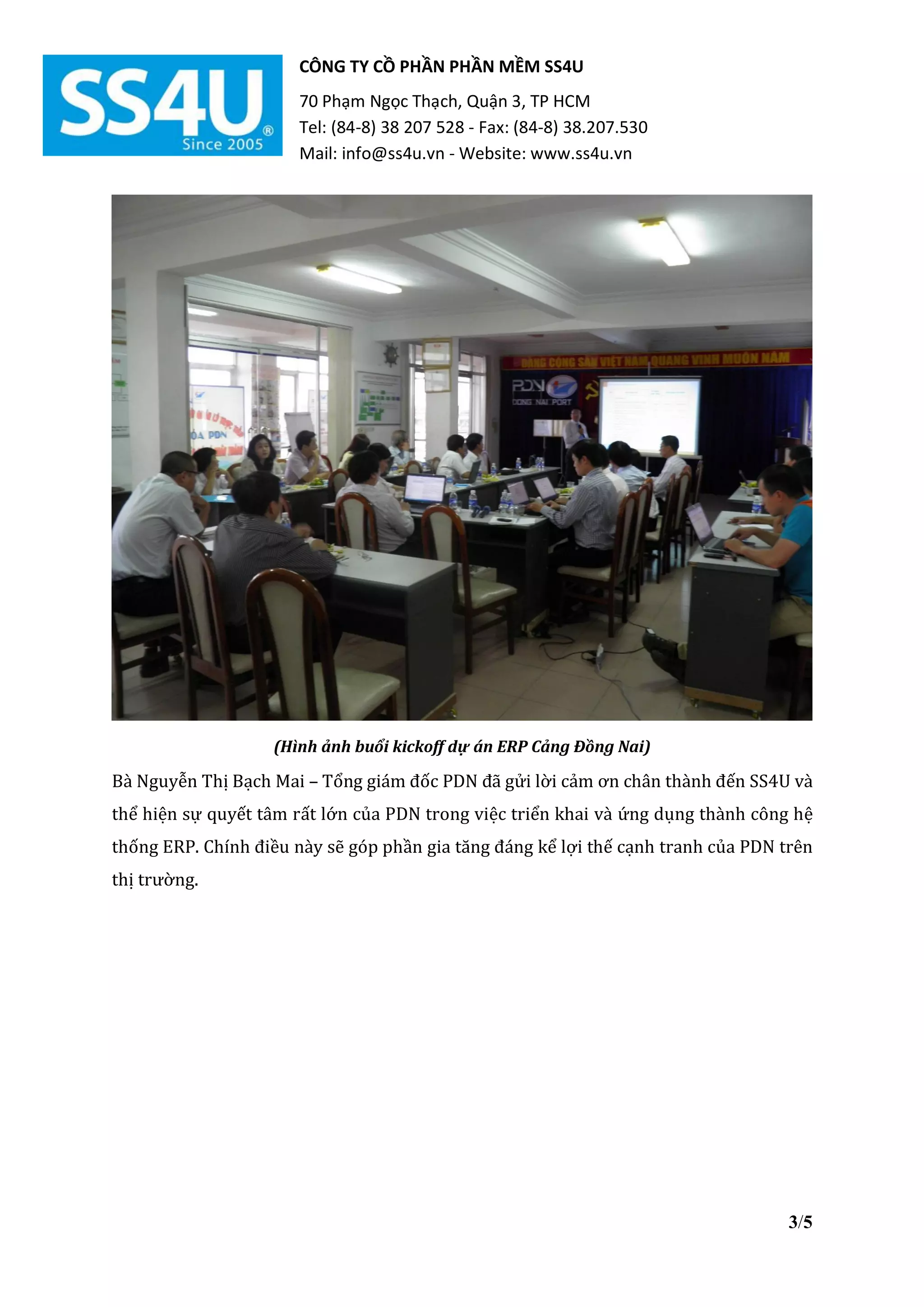 SS4U KICK OFF DỰ ÁN ERP CẢNG ĐỒNG NAI | PDF