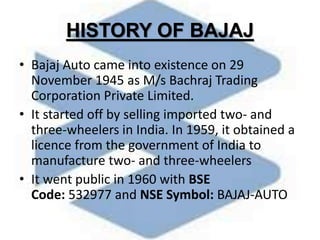 Bajaj Automotives pvt ltd (532977) | PPTX