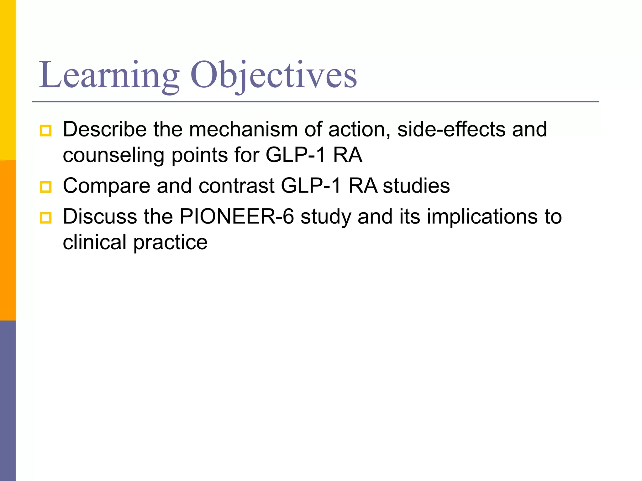 GLP-1 RA and Cardiovascular Outcomes | PPTX