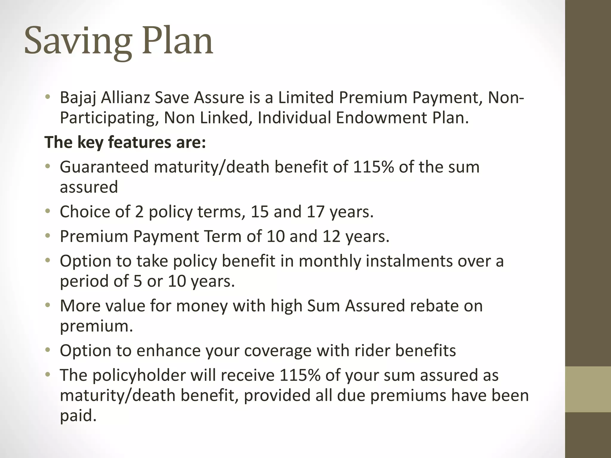 Bajaj allianz life insurance company limited | PPTX