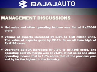 Bajaj Auto Annual Report 2013-14 Analysis | PPTX