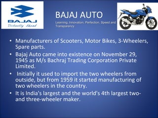 Bajaj Auto Financial Analysis | PPT