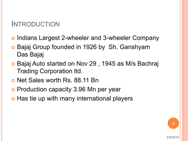 Bajaj Auto Limited | PPTX