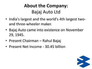 Bajaj auto ltd | PPTX