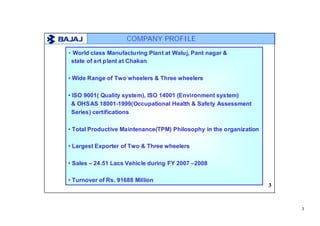 Bajaj Auto Limited(Aurangabad division) Waluj | PDF
