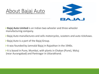 Bajaj auto ssm project. | PPTX