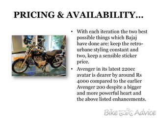 Bajaj avenger 220cc review | PPT